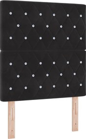Postel s boxspringem s matrací s čelo Černý 80 x 200 cm samet 3339730