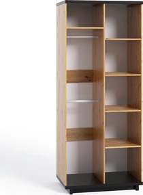 Obývací stěna INES s komodou | 275,5 cm + 90 cm + konferenční stolek 90x60 cm | artisan/černá