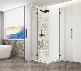 Gelco Trinity Black čtvercový sprchový kout 100 x 100 x 200 cm otevírací černá sklo matné GT2210-10M-B