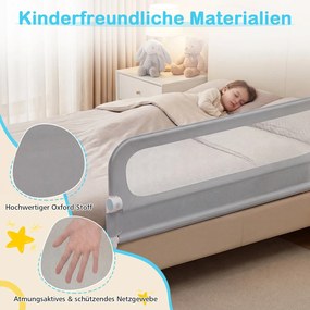 Costway Skládací zábradlí na lůžko pro batolata Nastavitelné