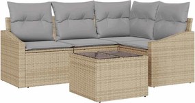 Set pohovek 5 ks Béžová polyratan 3346710