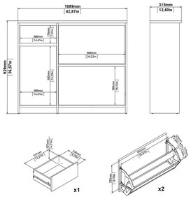 Výklopný botník v dekoru dubu v přírodní barvě 109x93x32 cm Naia – Tvilum