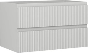 Mexen Rivel, koupelnová skříňka 80 cm, 2 zásuvky, drážkovaná, šedá matná, 91A20-08047-2-BFF62
