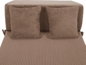 Skládací matrace/křeslo, 2v1, světle hnědá, PELOS