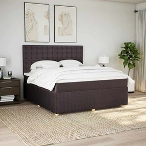 Box spring postel s matrací tmavě hnědá 180x200 cm textil 3294452