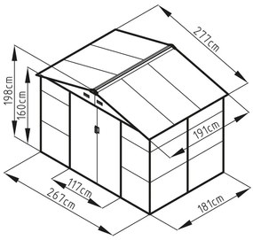 G21 Zahradní domek G21 GAH 529 - 277 x 191 cm, šedý G21-63900531