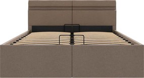 Rám postele LED s úložným prostorem taupe textil 120 x 200 cm 285626