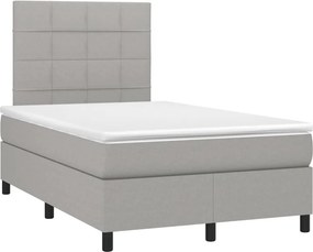 Box spring postel s matrací světle šedá 120 x 200 cm textil 3141761