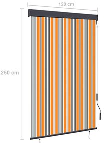 vidaXL Marketos Venkovní roleta 120 x 250 cm žlutomodrá