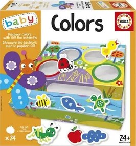 EDUCA Baby Třídění barev s motýlem Gillem / 4x6 dílků / od 2 let