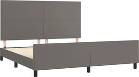 Rám postele s čelem šedý 180x200 cm umělá kůže 3125467