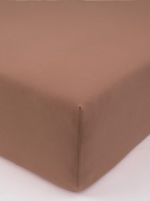 MK Lůžkoviny Jersey prostěradlo s elastanem Deluxe 220 × 200 cm – mocha mousse