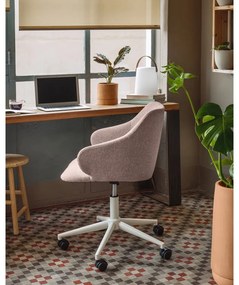 Světle růžová kancelářská židle Kave Home Einara