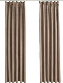 Zatemňovací závěsy s háčky 2 ks taupe 140 x 175 cm 134479