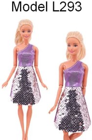 Oblečky pro panenku Barbie - lesklé party šaty s flitry Varianta: model L293