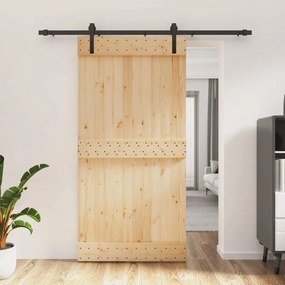 Posuvné Dveře S Kováním 100 X 210 Cm Masivní Borové Dřevo