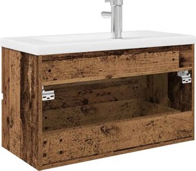Umyvadlová skříňka s vestavěným umyvadlem a baterie staré dřevo 3328933