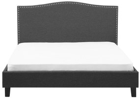 Klasická šedá manželská postel s barevným LED osvětlením MONTPELLIER 160 x 200 cm Beliani
