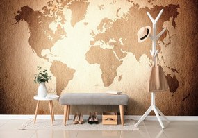 Samolepící tapeta vintage mapa světa - 450x300 cm