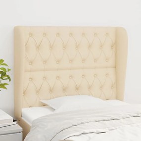 Čelo postele typu ušák krémové 103x23x118/128 cm textil 3118287