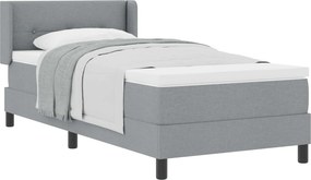 Postel s boxspringem s čelo Světle šedá 200 x 90 cm textil 3341083