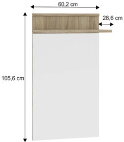Kondela Nástavec se zrcadlem, dub sonoma, MARIO NEW TYP E