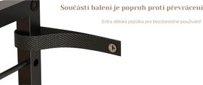 Pojízdný kuchyňský regál Houseland Luva hnědý/černý