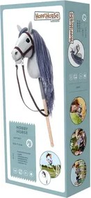 HOPPIHORSE Kůň na tyči A4 šedá / Plyšová hračka