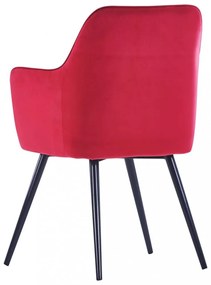 Jídelní židle 6 ks samet / ocel Dekorhome Černá