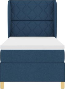 Postel s boxspringem s čelo Modrá 190 x 90 cm textil 3340794