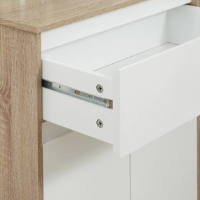 Kleankin Příruční skříňka do koupelny s 1 zásuvkou a 2 dveřmi - Koupelnový úložný kabinet pro obývací pokoj, koupelnu, ložnici - Moderní styl - Proti…