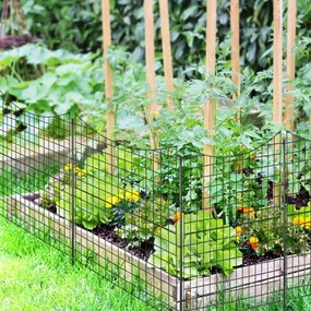 Costway Balení 5 kusů dekorativního kovového zahradního plotu 98 cm vysoký
