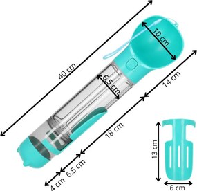 Cestovní láhev pro psy 4v1 500 ml SPRINGOS PA0297