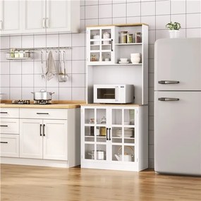 Kuchyňská skříňka Yaheetech – bílá, 80 cm (délka) × 37 cm (šířka) × 183 cm (výška) (256561749879)