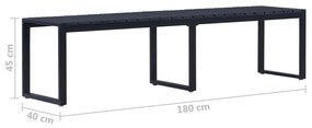Zahradní lavice 180 cm PS deska černá