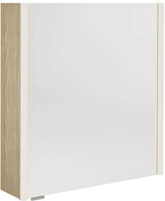 Sapho Alix - Zrcadlová skříňka s LED osvětlením 66x70x18 cm, 2x dvířka, P/L, jilm bardini AX166-0013