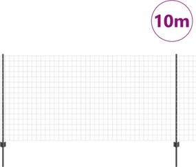 Euro plot s pilotem 10 x 1,2 m Ocel potažená PVC Šedá Síťovina 3336133