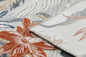 Dywany Łuszczów, Kusový koberec Botanic 65262 flowers grey – na ven i na doma, 157x220, vícebarevná, chodba / předsíň