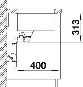 Granitový dřez Blanco SUBLINE 340/160 U béžová champagne s excentrem dřez vpravo 520408