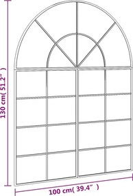Nástěnné zrcadlo černé 100 x 130 cm oblouk železo 3200613