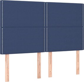 Box spring postel s matrací modrá 140x200 cm textil 3137083