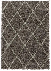 Vopi | Kusový koberec Alvor shaggy 3401 taupe - 80 x 150 cm
