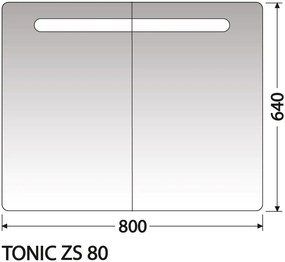INTEDOOR zrcadlová skříňka s LED osvětlením TONIC ZS 80 Varianta: 55 Wenge