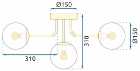 Toolight Stropní osvětlení SPIDER-5 APP1575-5C