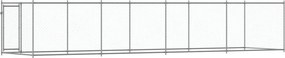 Klec pro psy s dvířky šedá 8 x 2 x 1,5 m pozinkovaná ocel 3209580