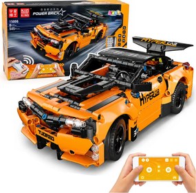 LEAN Toys Stavebnicové kostky – dálkově ovládané auto RC, oranžové, 545 dílů