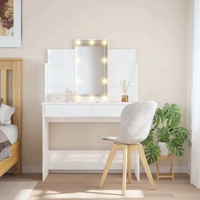 vidaXL Toaletní stolek s LED osvětlením 96 x 40 x 142 cm [837892] Barva: bílá s vysokým leskem