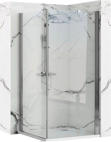 Rea Maxim, čtvercový sprchový kout s 1-křídlými dveřmi 90 (dveře) x 90 (stěna) cm, pravá verze, 6mm čiré sklo, chromový profil, REA-K0267