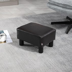 HOMCOM Taburet na nohy, obdélníkový otoman, podnožka, imitace kůže, do 100 kg, do obývacího pokoje, káva