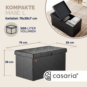 Lavice s úložným prostorem černý 80x40x40cm s úložný prostor skládací